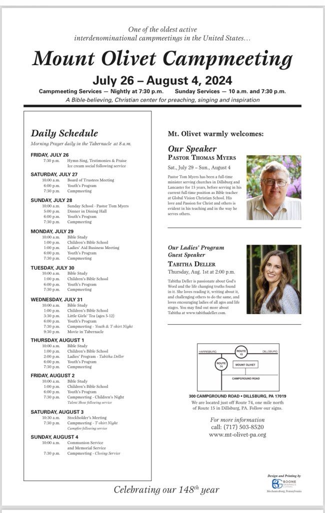 Camp week 2026 – Mount Olivet Union Campmeeting Association