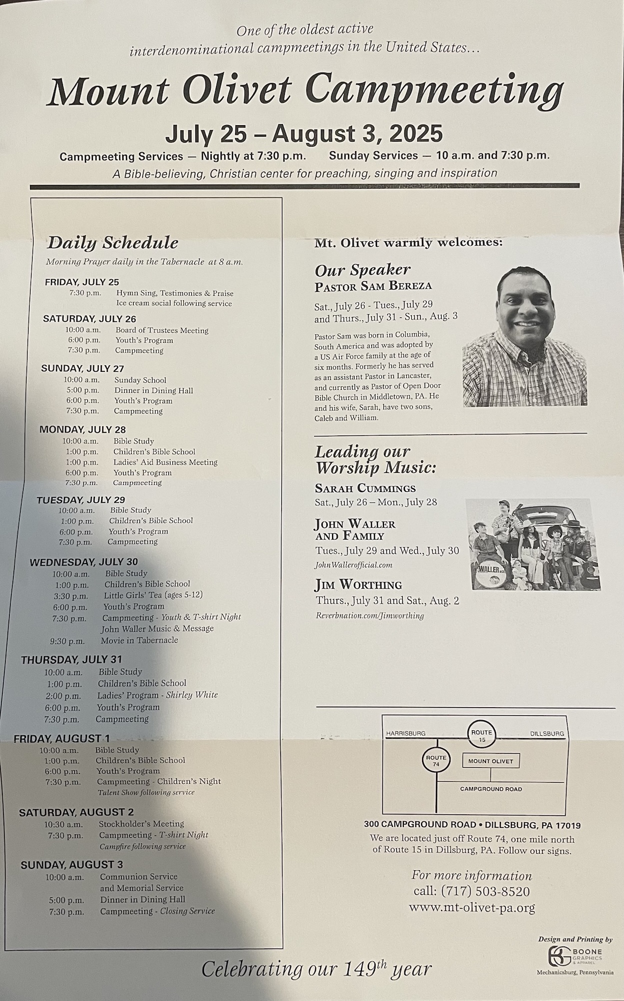 Camp week 2026 – Mount Olivet Union Campmeeting Association